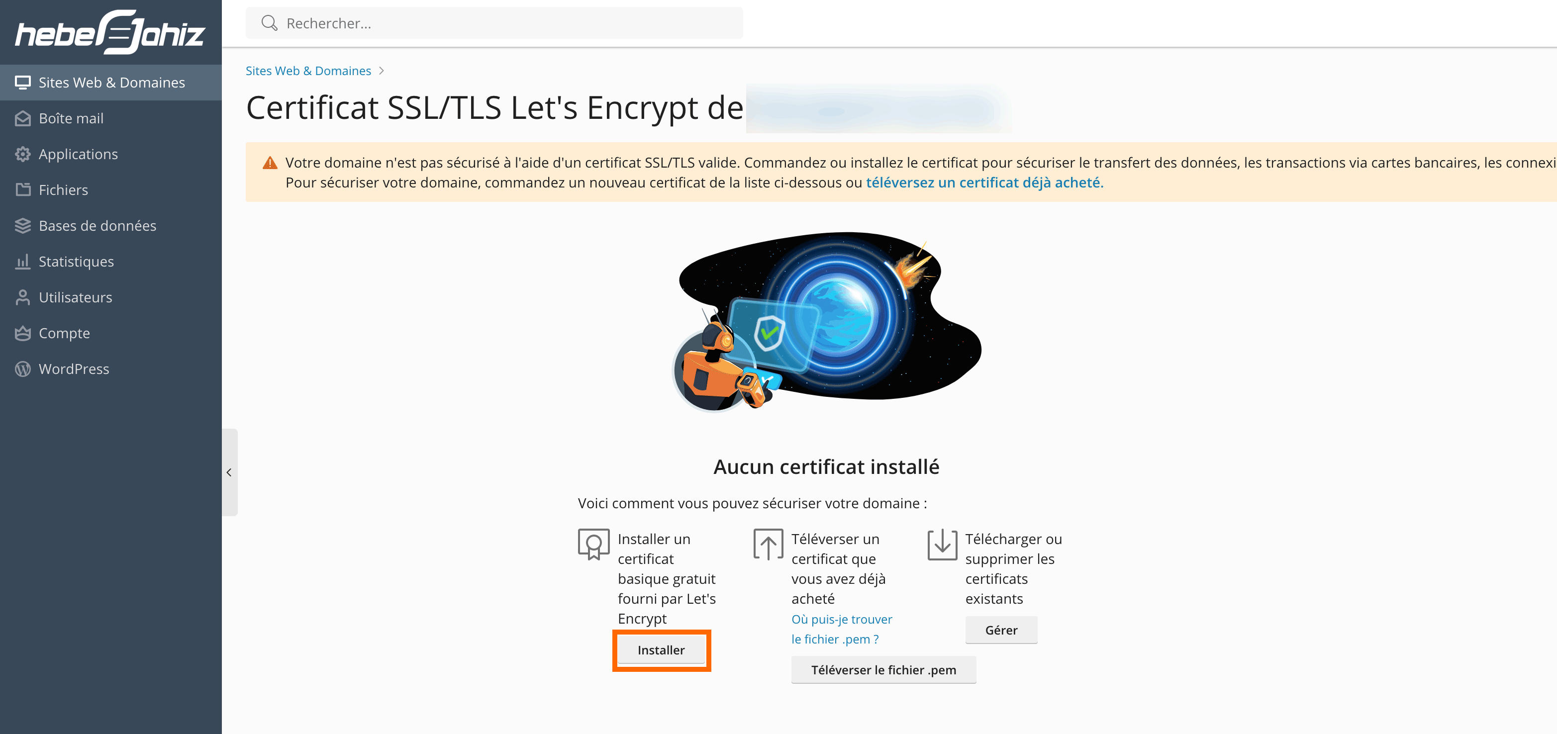 How to install the SSL certificate offered on Plesk? – Heberjahiz