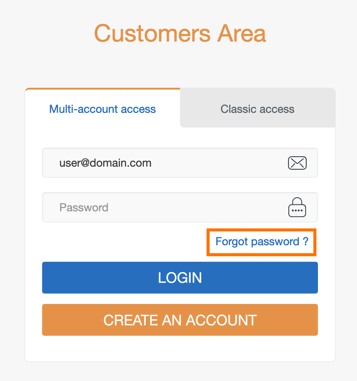How to reset the customer area password? – Heberjahiz