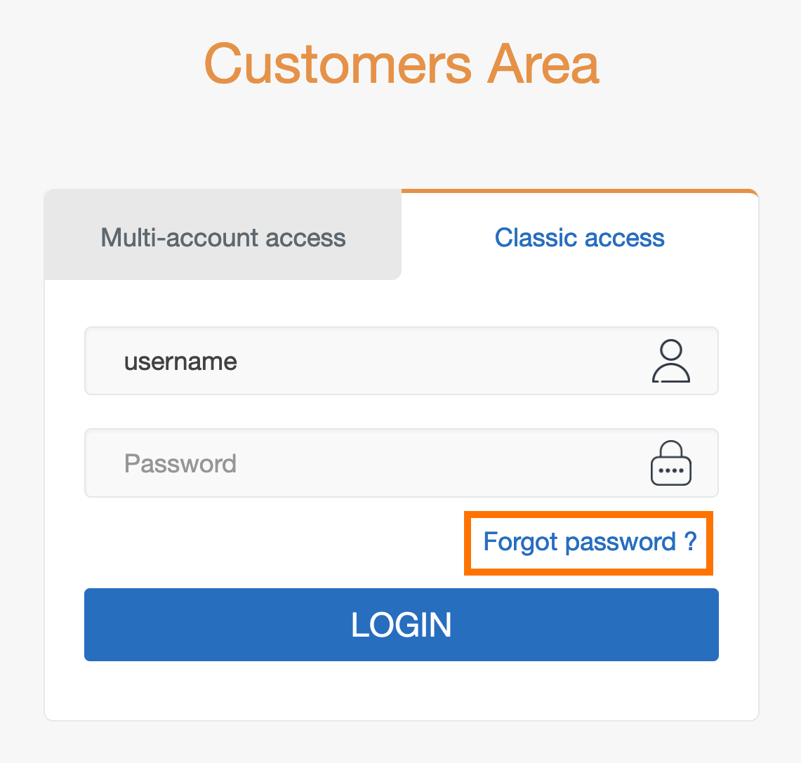 How to reset the customer area password? – Heberjahiz